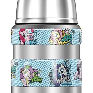 THERMOS My Little Pony Tv Pony Comic STAINLESS KING Stainless Steel Food Jar with Folding Spoon, Vacuum insulated & Double Wall, 16oz