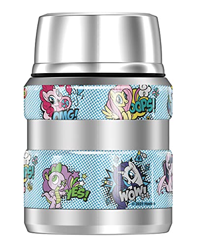 THERMOS My Little Pony Tv Pony Comic STAINLESS KING Stainless Steel Food Jar with Folding Spoon, Vacuum insulated & Double Wall, 16oz