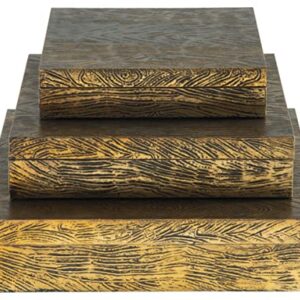 Signature Design by Ashley Keldy Box, Set of 3, 13"W x 13"D x 3"H, Metallic