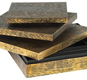 Signature Design by Ashley Keldy Box, Set of 3, 13"W x 13"D x 3"H, Metallic