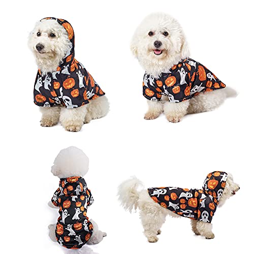 Yoption Dog Cat Ghost Pumpkin Cloak Costumes, Halloween Pet Puppy Funny Cosplay Dress Hoodie Clothes Outfits(M)