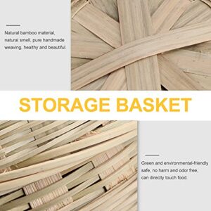 Wicker Storage Basket Handwoven Rattan Storage Basket with Lid Rattan Storage Container Houseware Storage Basket for Shelves and Home Organizer Bins Picnic Basket