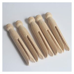 A+TTXH+L Wooden Clothes Pegs 50pcs 11cm Natural Wood Dolly Peg Traditional Dolly Style Wooden Clothes Pegs Dolly Clothespins Round Wooden Clothes Pins Crafts