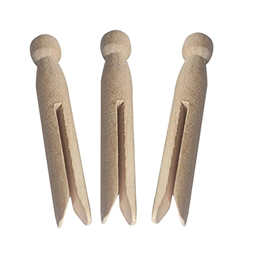 A+TTXH+L Wooden Clothes Pegs 50pcs 11cm Natural Wood Dolly Peg Traditional Dolly Style Wooden Clothes Pegs Dolly Clothespins Round Wooden Clothes Pins Crafts