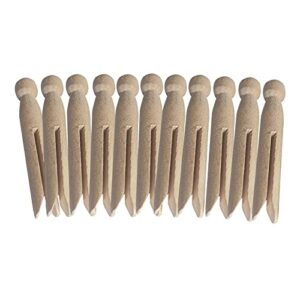 A+TTXH+L Wooden Clothes Pegs 50pcs 11cm Natural Wood Dolly Peg Traditional Dolly Style Wooden Clothes Pegs Dolly Clothespins Round Wooden Clothes Pins Crafts