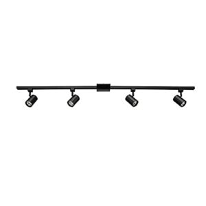 globe electric 59738 tribeca 4-light 56" track lighting kit, matte black