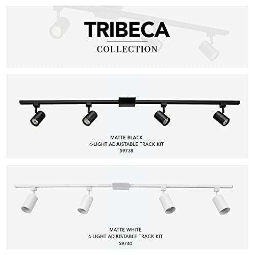 Globe Electric 59740 Tribeca 4-Light 56" Track Lighting Kit, Matte White