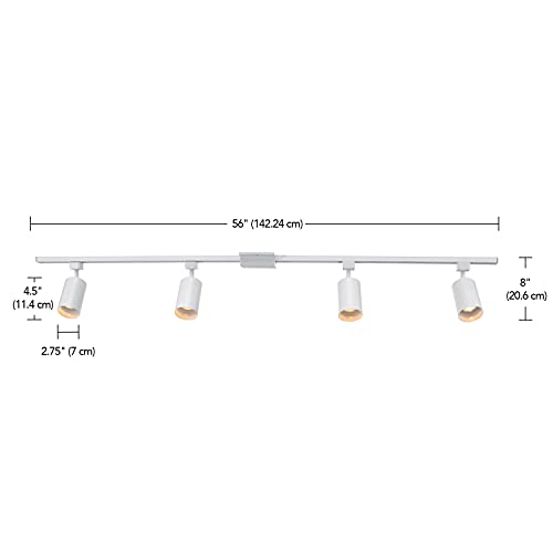 Globe Electric 59740 Tribeca 4-Light 56" Track Lighting Kit, Matte White