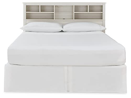 Signature Design by Ashley Dorrinson Queen Storage Headboard, 66"W x 11"D x 43"H, Whitewash