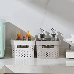 HANAMYA Lidded Storage Bin Organizer | Storage Organizing Container, 5 Liter, Set of 6, Gray