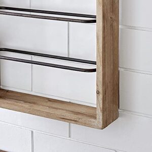 FirsTime & Co. Natural Bakersville Ladder Wine Rack, Wall Mounted Floating Shelf for Bedroom, Kitchen, Living Room, Bathroom, Home Office, Wood, 15.75 x 3.5 x 44 inches, 44 in. x 15.75 in.