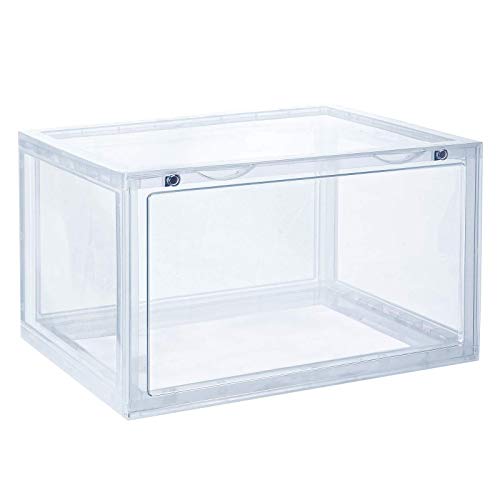 elysolpluv Stackable Shoe Box with Large Capacity, Easy Assembly, and Semi-Transparent Design