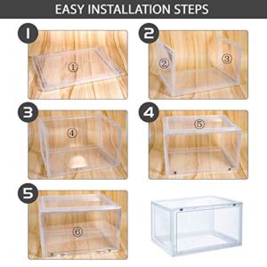 elysolpluv Stackable Shoe Box with Large Capacity, Easy Assembly, and Semi-Transparent Design