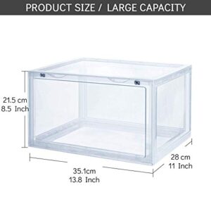 elysolpluv Stackable Shoe Box with Large Capacity, Easy Assembly, and Semi-Transparent Design