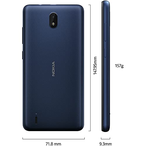 Nokia C01 Plus | Android 11 (Go Edition) | Unlocked Smartphone | 2-Day Battery | 1/32GB | 6.52-Inch Screen | Dark Blue