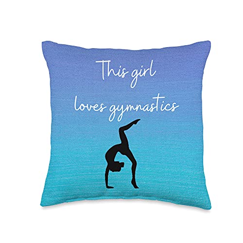 Gymnastics Handstand "This Girl Loves Gymnastics" Throw Pillow