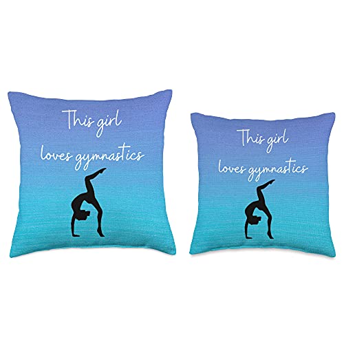 Gymnastics Handstand "This Girl Loves Gymnastics" Throw Pillow