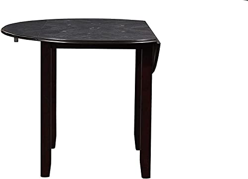 New Classic Furniture Gia Drop Leaf Dining Table with Two Chairs, 42", Ebony,EC-SOVKYDYFFO