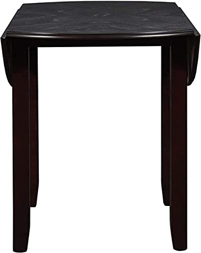 New Classic Furniture Gia Drop Leaf Dining Table with Two Chairs, 42", Ebony,EC-SOVKYDYFFO