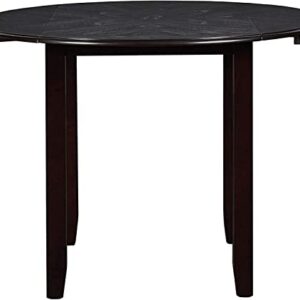 New Classic Furniture Gia Drop Leaf Dining Table with Two Chairs, 42", Ebony,EC-SOVKYDYFFO