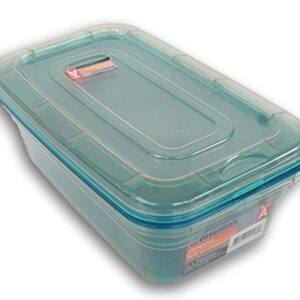 3 Shoe Boxes- Transparent Storage Bin Colors Vary - 13.75 x 8.125 x 4.25-in - 3 Count, Blue