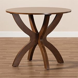 BOWERY HILL Walnut Finished 35-Inch-Wide Round Wood Dining Table