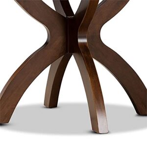 BOWERY HILL Walnut Finished 35-Inch-Wide Round Wood Dining Table