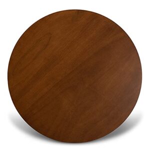 BOWERY HILL Walnut Finished 35-Inch-Wide Round Wood Dining Table