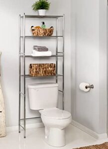 4 tier bathroom organizer, over the toilet organizer, toilet organizer shelf, behind toilet bathroom organizer, over the toilet storage