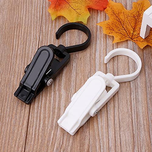 AKOAK 10 Pcs White Plastic Hat Clip Laundry Hanger Clip Multi-Function Rotable Curtains Clip Household Scarf Hanger Bathroom Towel Clip Suitable for Hats, Boots, Socks, Quilts, Clothes Clip