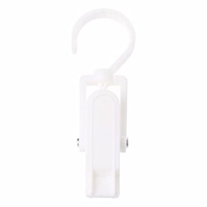 AKOAK 10 Pcs White Plastic Hat Clip Laundry Hanger Clip Multi-Function Rotable Curtains Clip Household Scarf Hanger Bathroom Towel Clip Suitable for Hats, Boots, Socks, Quilts, Clothes Clip