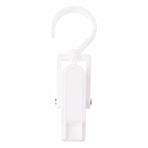 AKOAK 10 Pcs White Plastic Hat Clip Laundry Hanger Clip Multi-Function Rotable Curtains Clip Household Scarf Hanger Bathroom Towel Clip Suitable for Hats, Boots, Socks, Quilts, Clothes Clip