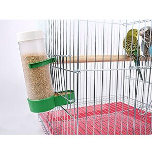 shangboyi Bird Water Dispenser, Automatic Plastic Seed & Water Dispenser, Tube Water Feeder for Parrot Canaries Finches Budgie (Middle Size: 90ml)