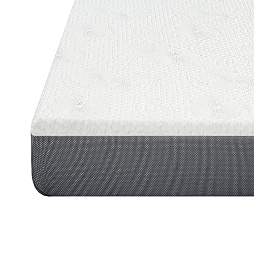 Olee Sleep 9 Inch Ventilated Gel Infused Memory Foam Mattress, CertiPUR-US® Certified, Gray, Queen