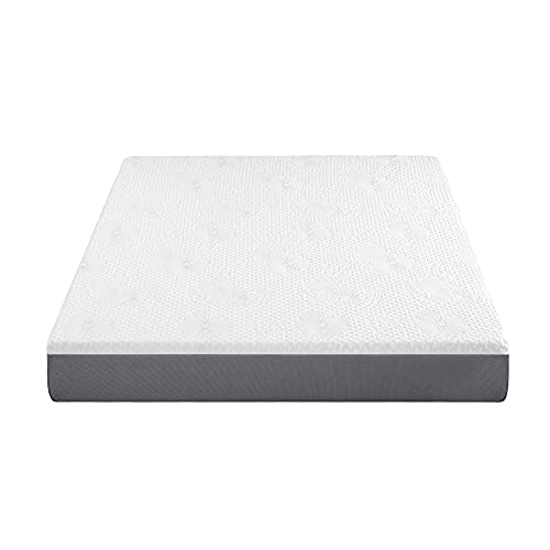 Olee Sleep 9 Inch Ventilated Gel Infused Memory Foam Mattress, CertiPUR-US® Certified, Gray, Queen