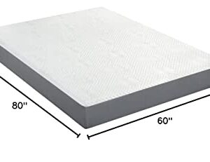 Olee Sleep 9 Inch Ventilated Gel Infused Memory Foam Mattress, CertiPUR-US® Certified, Gray, Queen