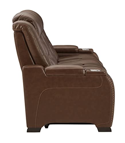 Signature Design by Ashley The Man-Den Reclining Sofa, Mahogany