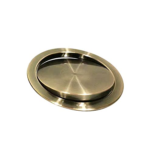 Stainless Steel Garbage Lid Round Trash Bin Built-in Balance Flap Recessed Counter Top Cover Auto Flap Trash Grommet Flexible Swing Trash Can Lid Accessory for Home Kitchen Garbage Use (Green Bronze)