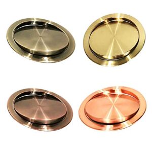 Stainless Steel Garbage Lid Round Trash Bin Built-in Balance Flap Recessed Counter Top Cover Auto Flap Trash Grommet Flexible Swing Trash Can Lid Accessory for Home Kitchen Garbage Use (Green Bronze)