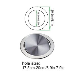 Stainless Steel Garbage Lid Round Trash Bin Built-in Balance Flap Recessed Counter Top Cover Auto Flap Trash Grommet Flexible Swing Trash Can Lid Accessory for Home Kitchen Garbage Use (Green Bronze)