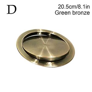 Stainless Steel Garbage Lid Round Trash Bin Built-in Balance Flap Recessed Counter Top Cover Auto Flap Trash Grommet Flexible Swing Trash Can Lid Accessory for Home Kitchen Garbage Use (Green Bronze)