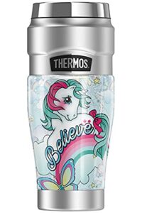 thermos my little pony retro believe in dreams stainless king stainless steel travel tumbler, vacuum insulated & double wall, 16oz