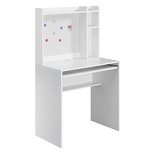 Convenience Concepts Designs2Go Student Desk with Magnetic Bulletin Board and Shelves, White