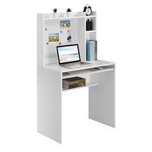 Convenience Concepts Designs2Go Student Desk with Magnetic Bulletin Board and Shelves, White