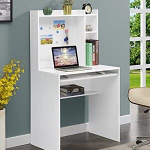 Convenience Concepts Designs2Go Student Desk with Magnetic Bulletin Board and Shelves, White