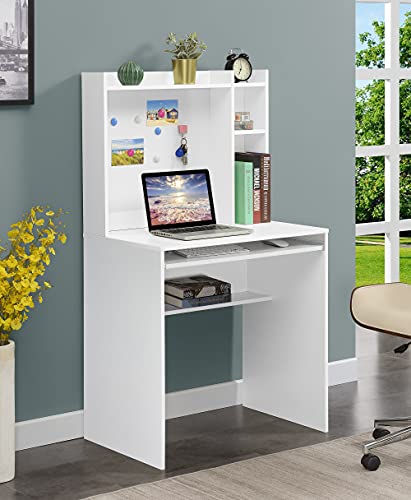 Convenience Concepts Designs2Go Student Desk with Magnetic Bulletin Board and Shelves, White