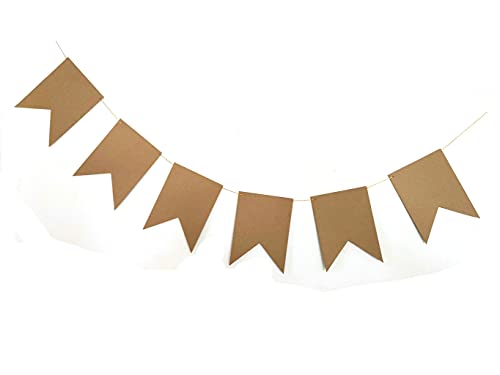 DIY Kraft Paper Flag Banner Hand-Painted DIY Party Decoration for a Birthday, Baby Shower Holidays, Camping, Wedding and Party 12pc