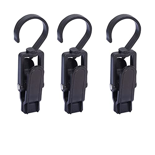 AKOAK 10 Pcs Black Plastic Hat Clip Laundry Hanger Clip Multi-Function Rotable Curtains Clip Household Scarf Hanger Bathroom Towel Clip Suitable for Hats, Boots, Socks, Quilts, Clothes Clip