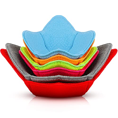 6 Pieces Bowl Cozy Multi Color Microwave Safe Bowl Holders Microwave Plate Holder Hot Bowl Holder to Protect Your Hands from Hot Dishes and Heating Soup