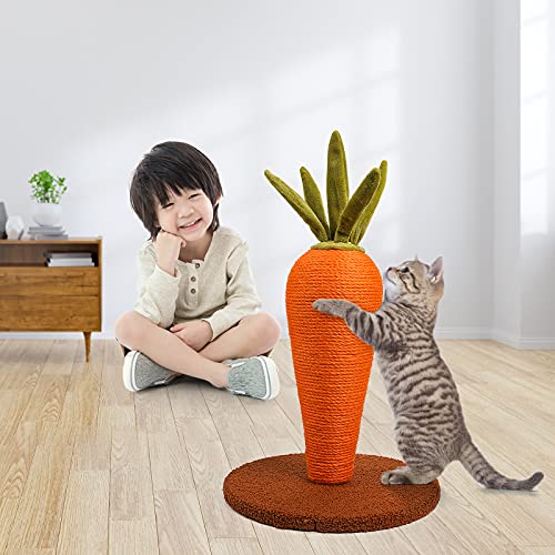 21” Tall Cat Scratching Post for Indoor Cats by YOUMI, Sisal Scratch Posts, Sisal Cat Post, Sisal Cat Scratcher for Large Cats and Kittens